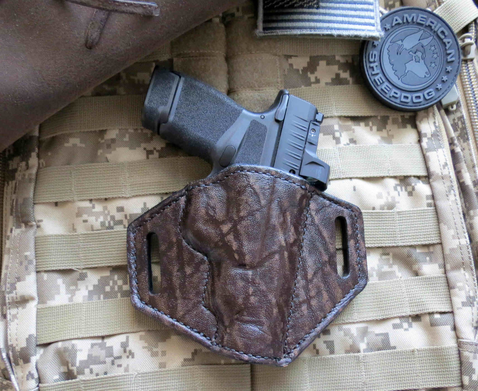 Springfield Hellcat RDP Leather Holster Elephant Embossed Rapid Defense ...